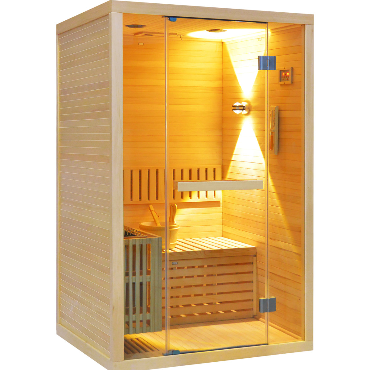 OUTEXER Canadian Hemlock Wooden Saunas Home Spa Room 2-3 Person ...
